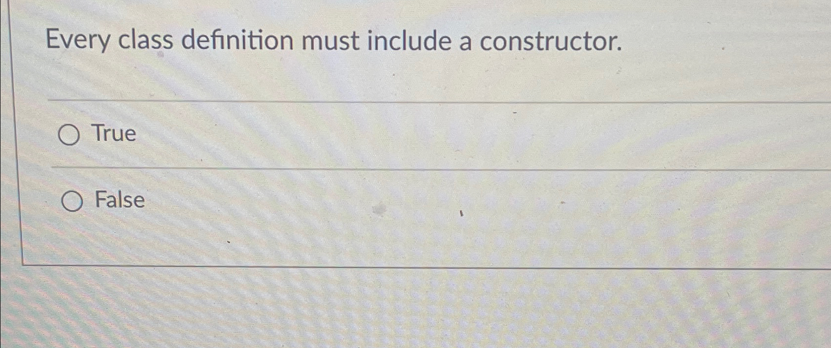 Solved Every class definition must include a | Chegg.com