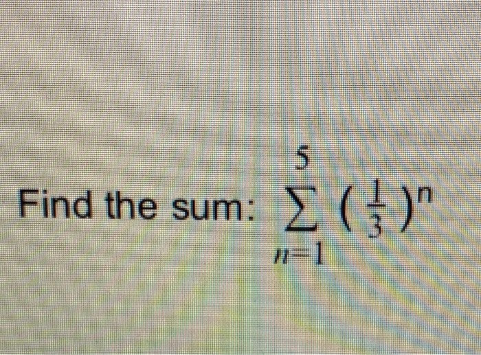 Solved S Find the sum: (*) d=1 | Chegg.com