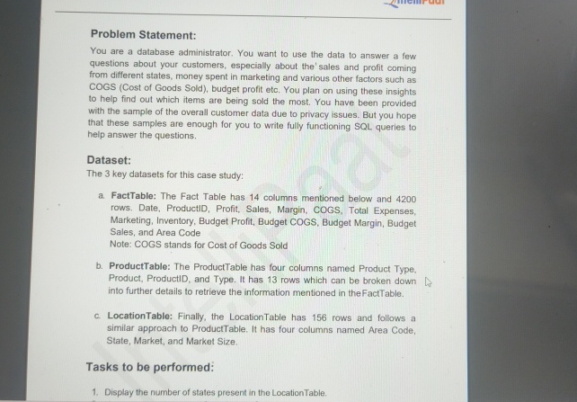 Solved Problem Statement:You are a database administrator. | Chegg.com