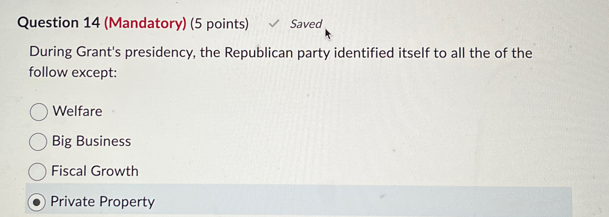 Solved Question 14 (Mandatory) (5 ﻿points) ﻿Saved During | Chegg.com