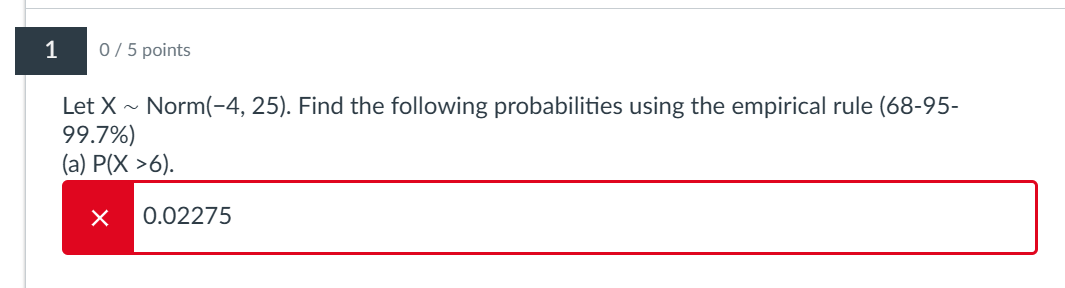 1Let x∼Norm(-4,25). ﻿Find the following probabilities | Chegg.com