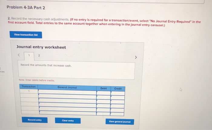 Solved Required information Problem 4-3A Prepare the bank | Chegg.com