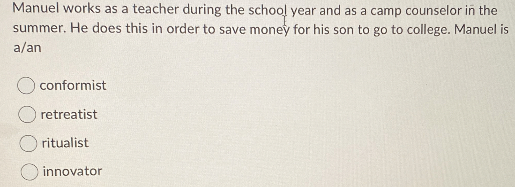 Solved Manuel works as a teacher during the school year and | Chegg.com