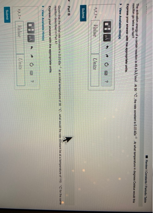 Solved Review Constants 1 Periodic Table The activation | Chegg.com