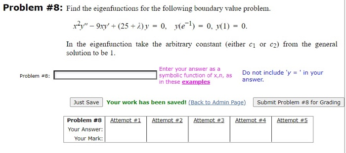Solved Problem #8: Find the eigenfunctions for the following | Chegg.com
