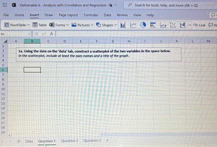 Solved 1a. Using the data on the 'data' tab, construct a | Chegg.com