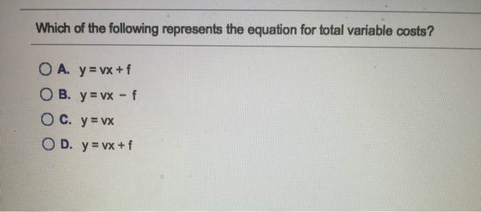 Solved Which of the following represents the equation for | Chegg.com