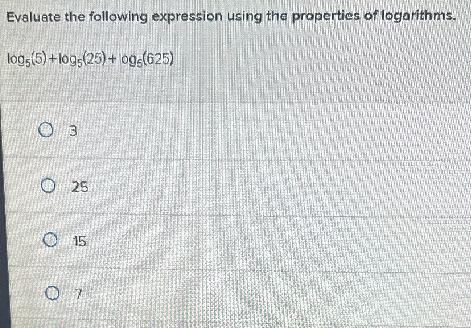 Solved Evaluate the following expression using the | Chegg.com