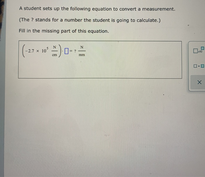 Solved A student sets up the following equation to convert a | Chegg.com