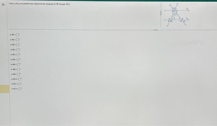 Solved Lines I1 and I2 are parallel lines. Determine the | Chegg.com