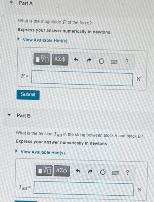 Solved Three identical blocks connected by ideal (massiess) | Chegg.com