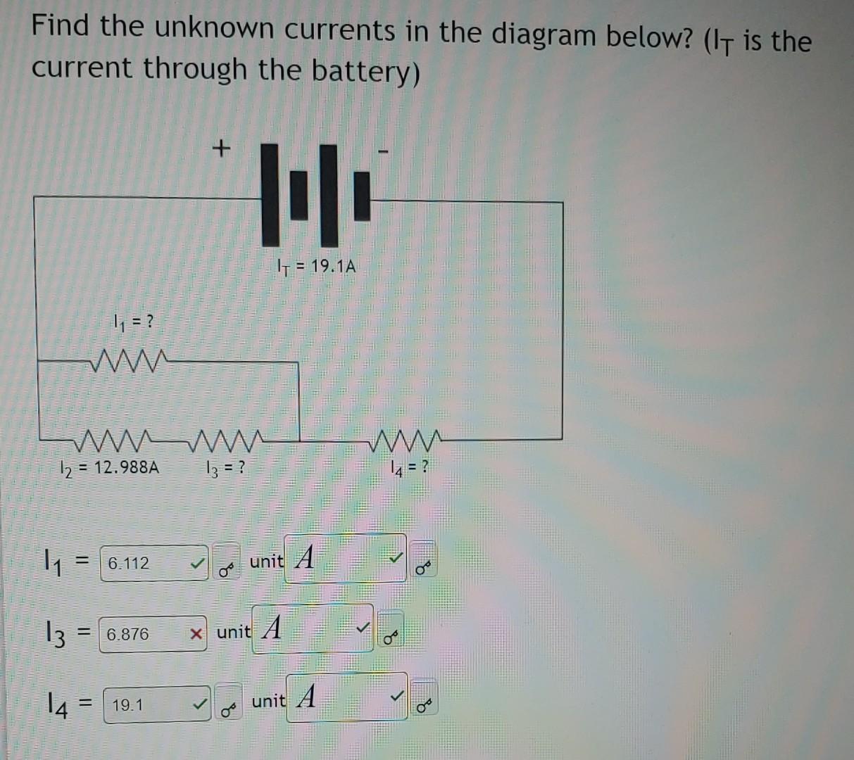 Solved Find the unknown currents in the diagram below? (IT | Chegg.com