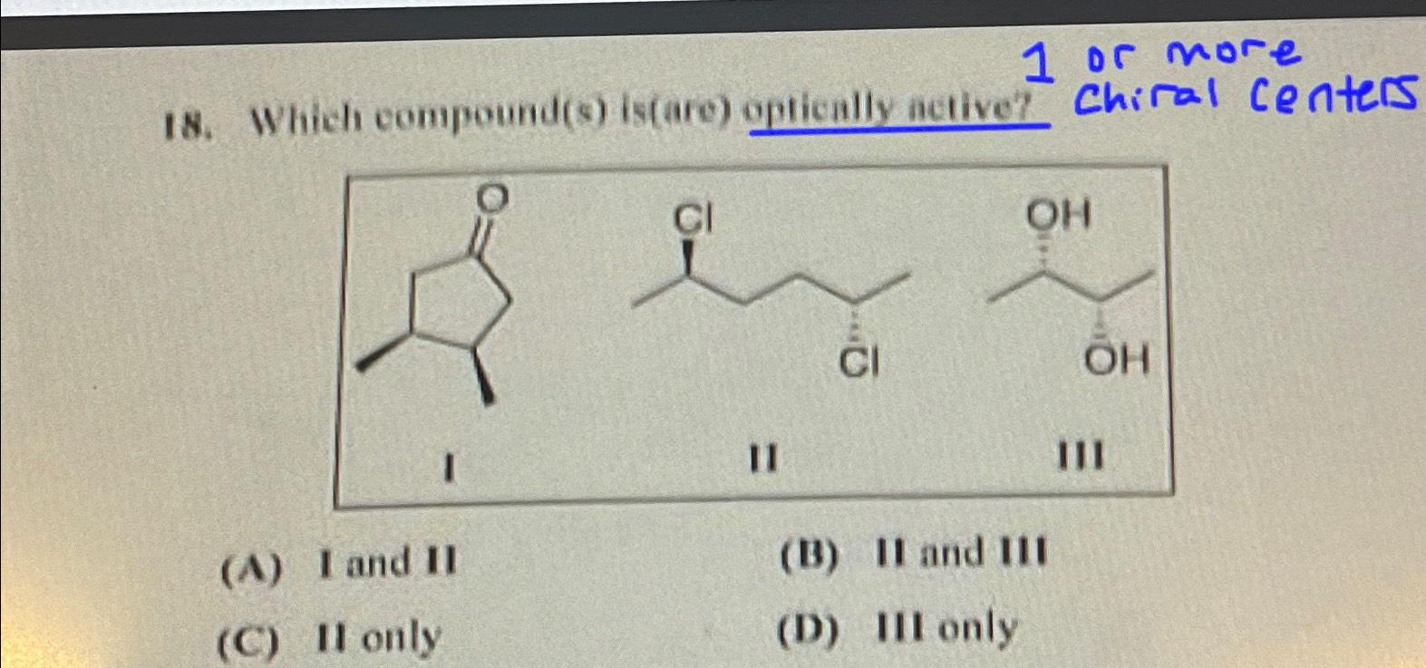 Solved Which compound(s) ﻿is(are) ﻿optically active? 1 ﻿or | Chegg.com