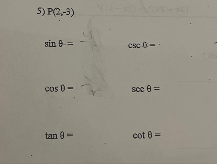 Solved Find the value of the six trigonometric functions | Chegg.com