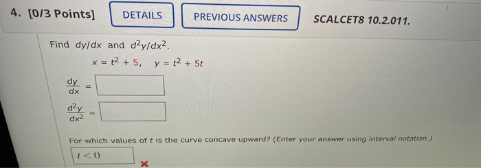 Solved 4. [0/3 Points] DETAILS PREVIOUS ANSWERS SCALCET8 | Chegg.com