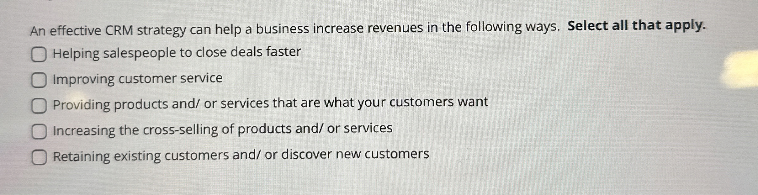 Solved An effective CRM strategy can help a business | Chegg.com