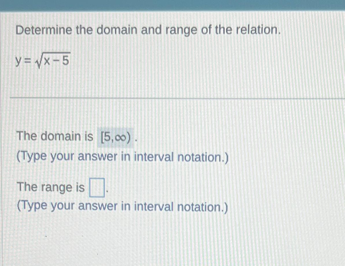 Solved Determine the domain and range of the | Chegg.com