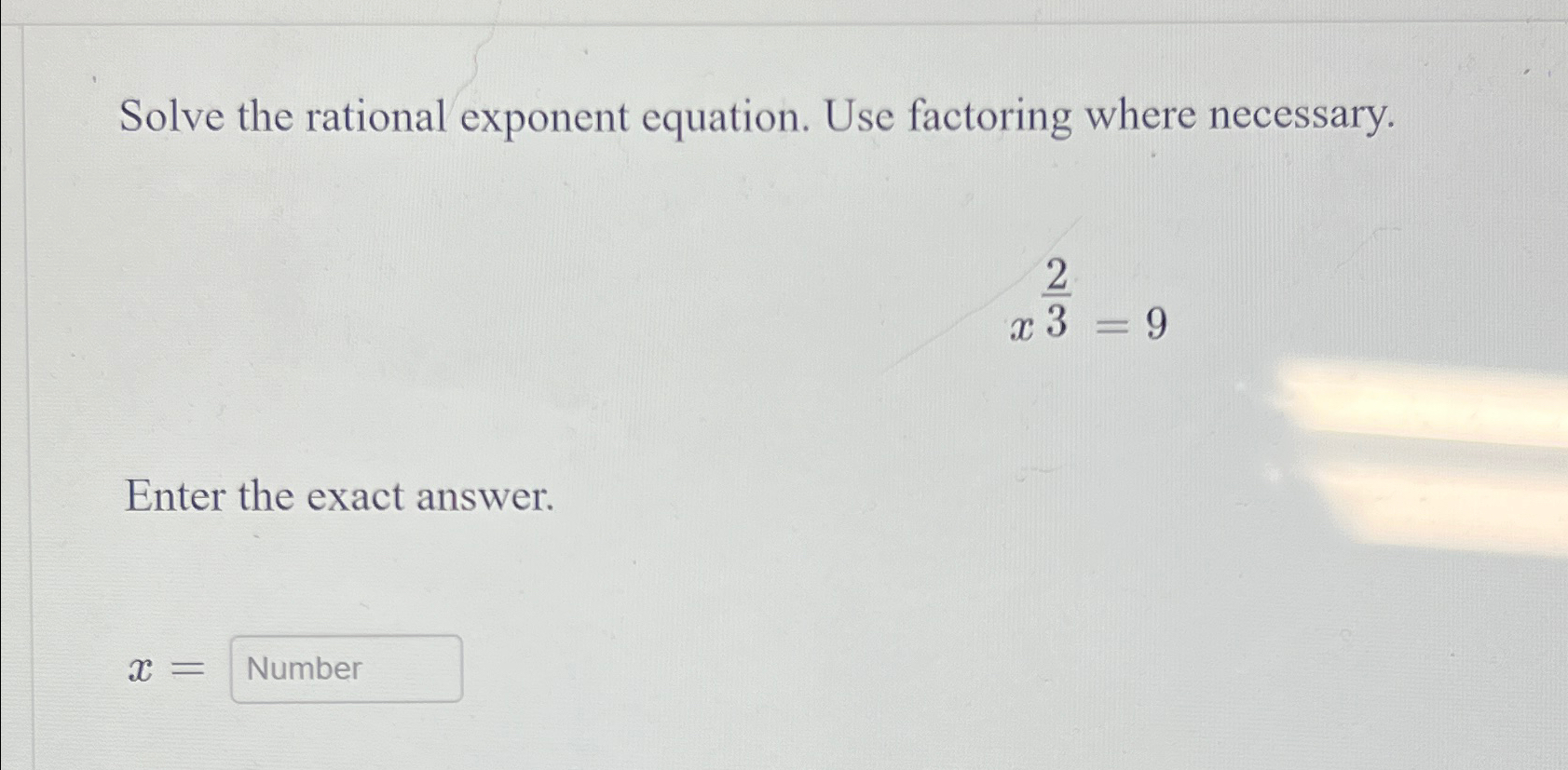 Solved Solve the rational exponent equation. Use factoring | Chegg.com