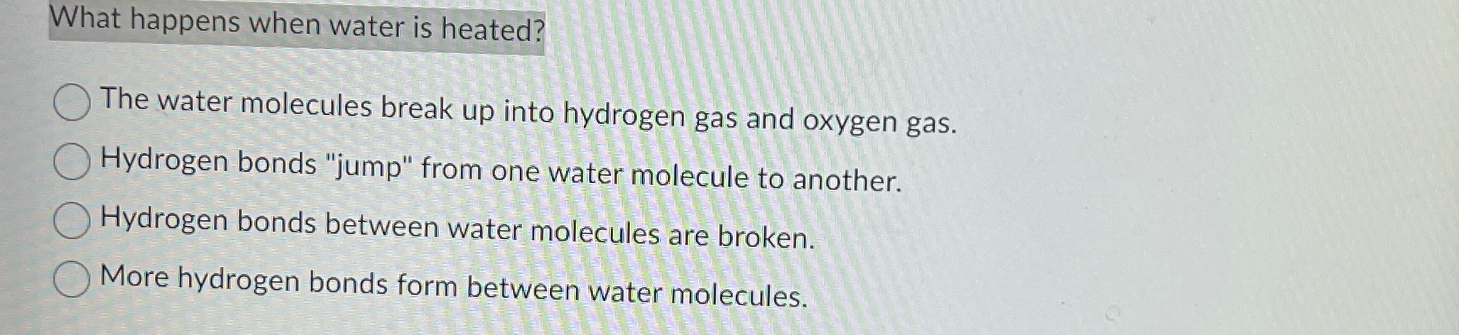 Solved What happens when water is heated?The water molecules | Chegg.com