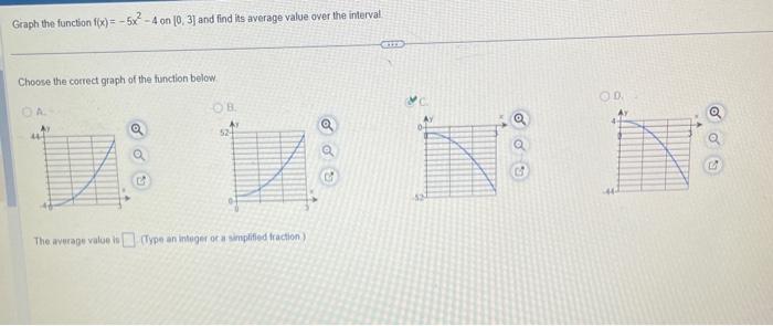 Solved Graph the function f(x)=−5x2−4 on [0,3] and find its | Chegg.com