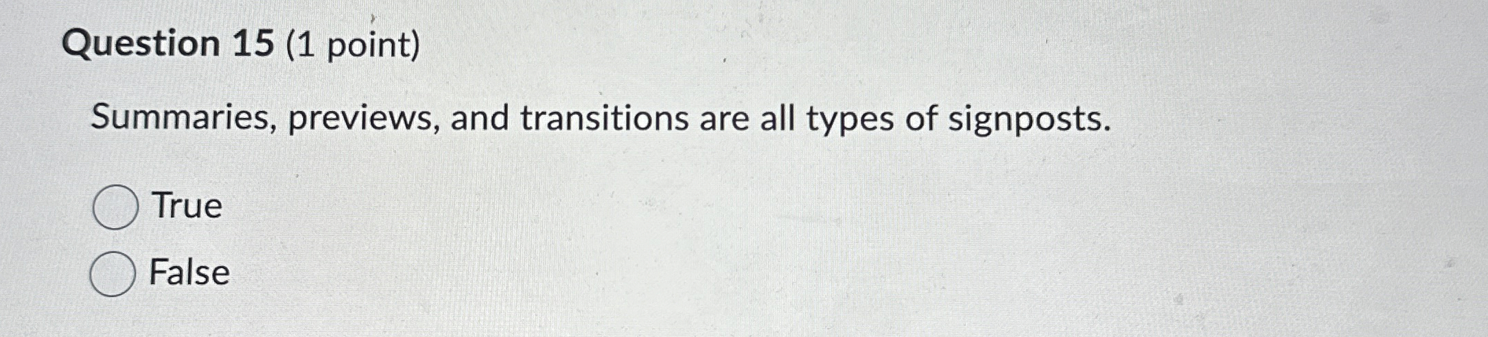 Solved Question 15 (1 ﻿point)Summaries, previews, and | Chegg.com