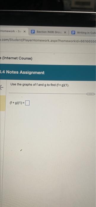 Use the graphs of f and g to find (f + g)(1). | Chegg.com