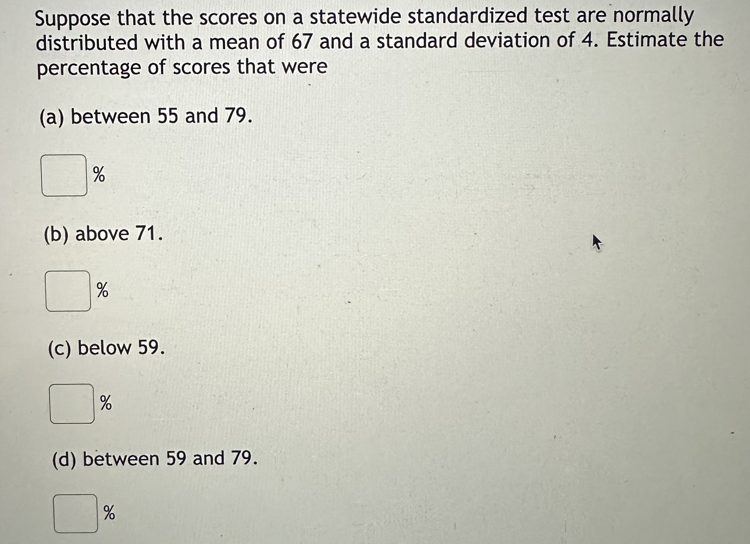 Solved Suppose that the scores on a statewide standardized | Chegg.com