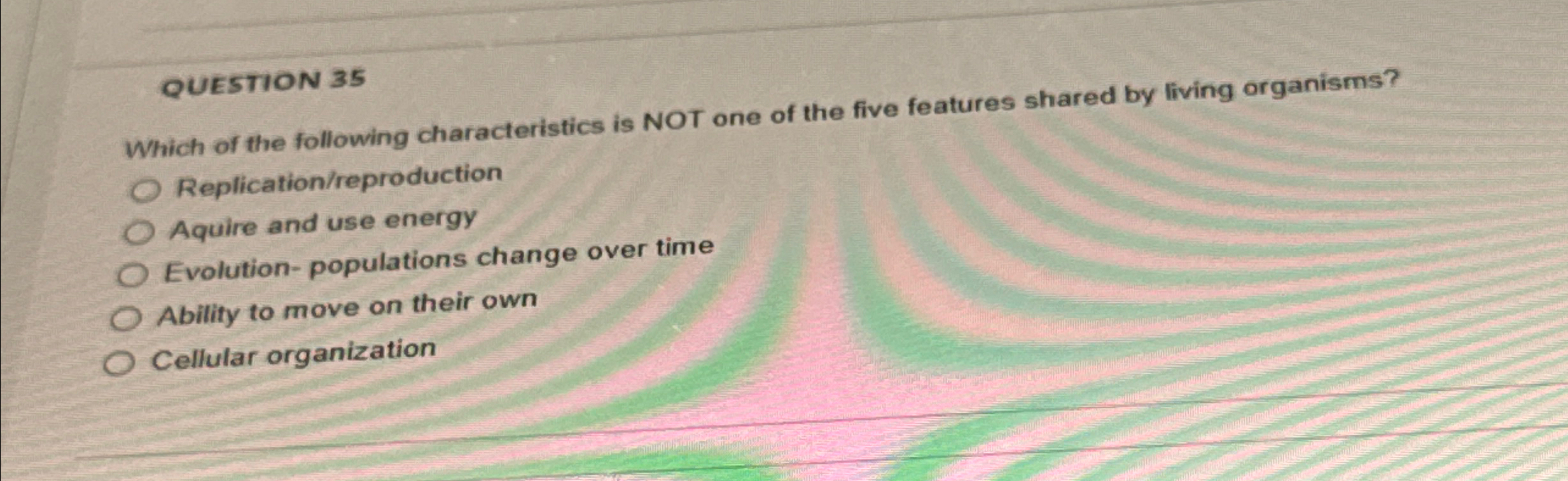 Solved QUESTION 35Which of the following characteristics is | Chegg.com