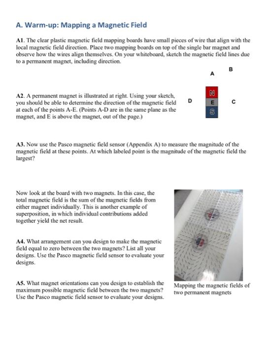 Solved A. Warm-up: Mapping a Magnetic Field A1. The clear | Chegg.com