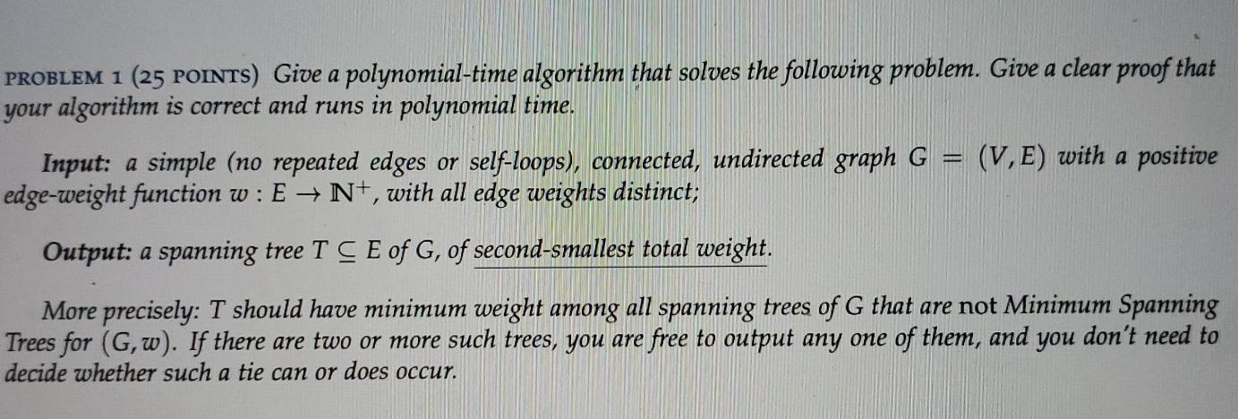 Solved PROBLEM 1 (25 POINTS) Give a polynomial-time | Chegg.com