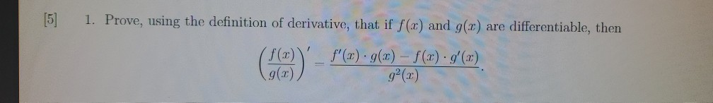 Solved 5) 1. Prove, using the definition of derivative, that | Chegg.com