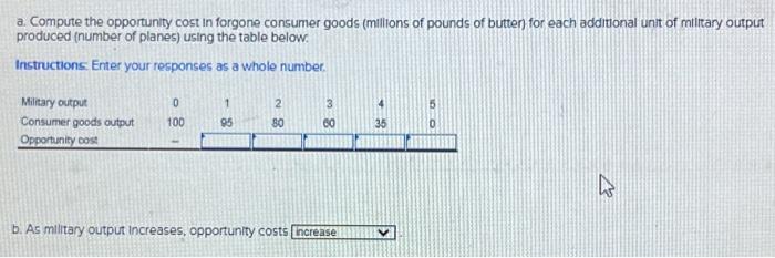 Solved a. Compute the opportunity cost In forgone consumer | Chegg.com