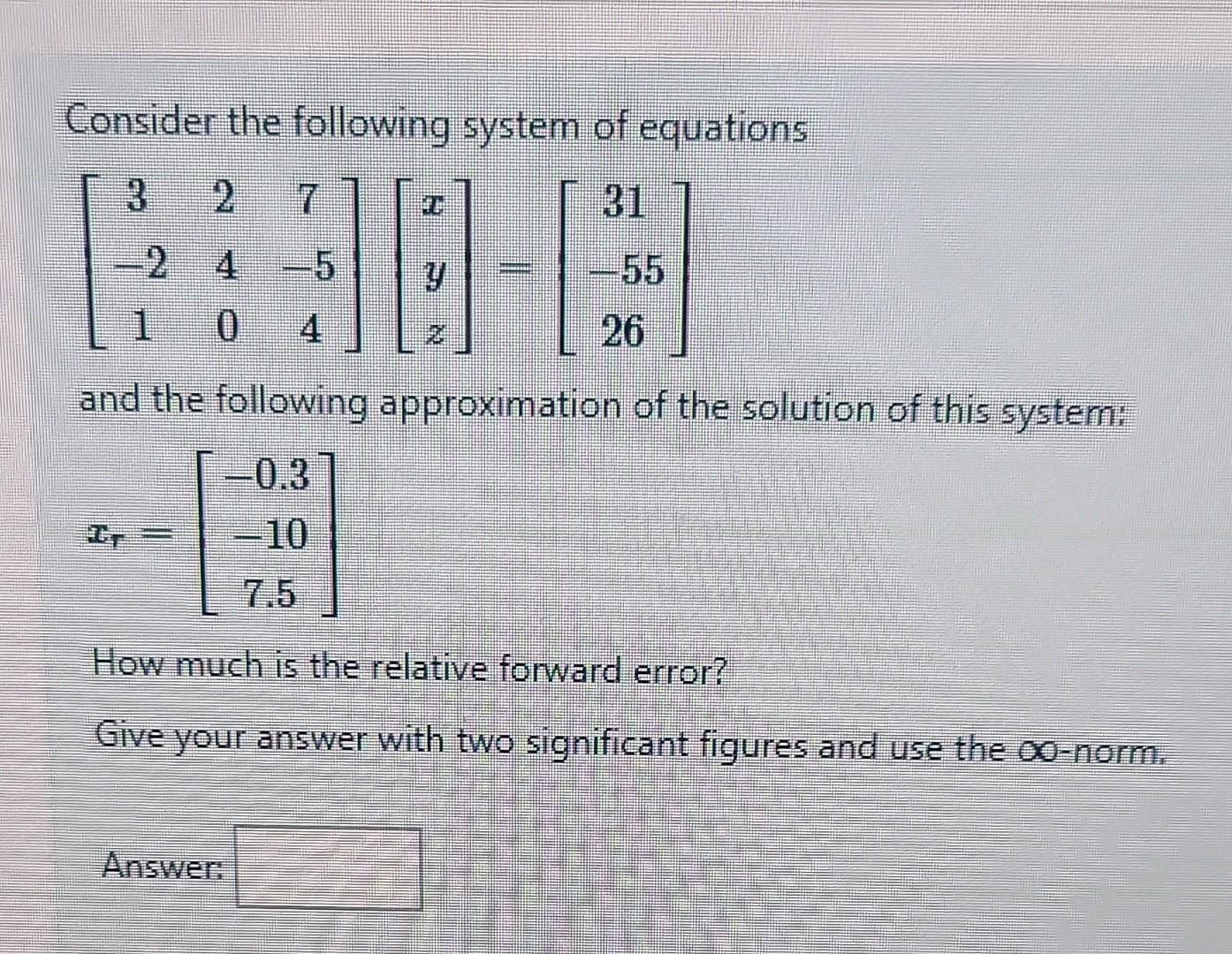 Solved Consider the following system of equations | Chegg.com
