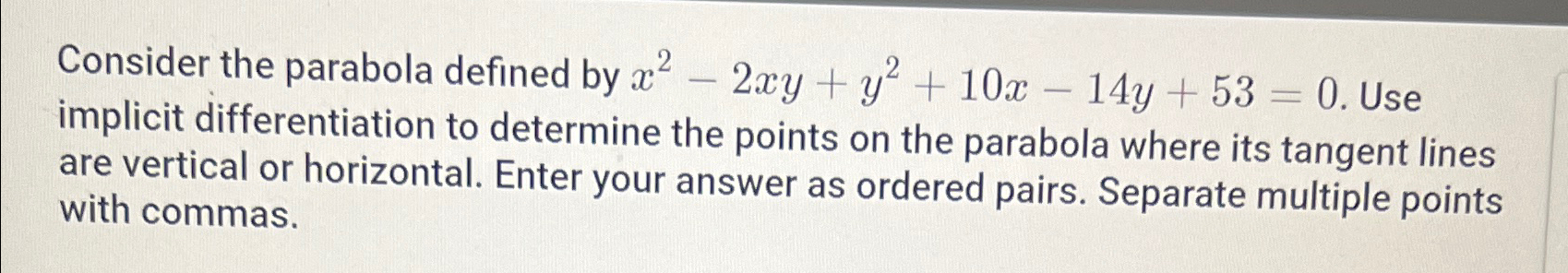 Solved Consider the parabola defined by | Chegg.com