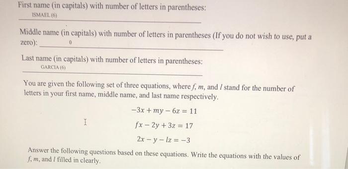 Solved First name (in capitals) with number of letters in | Chegg.com