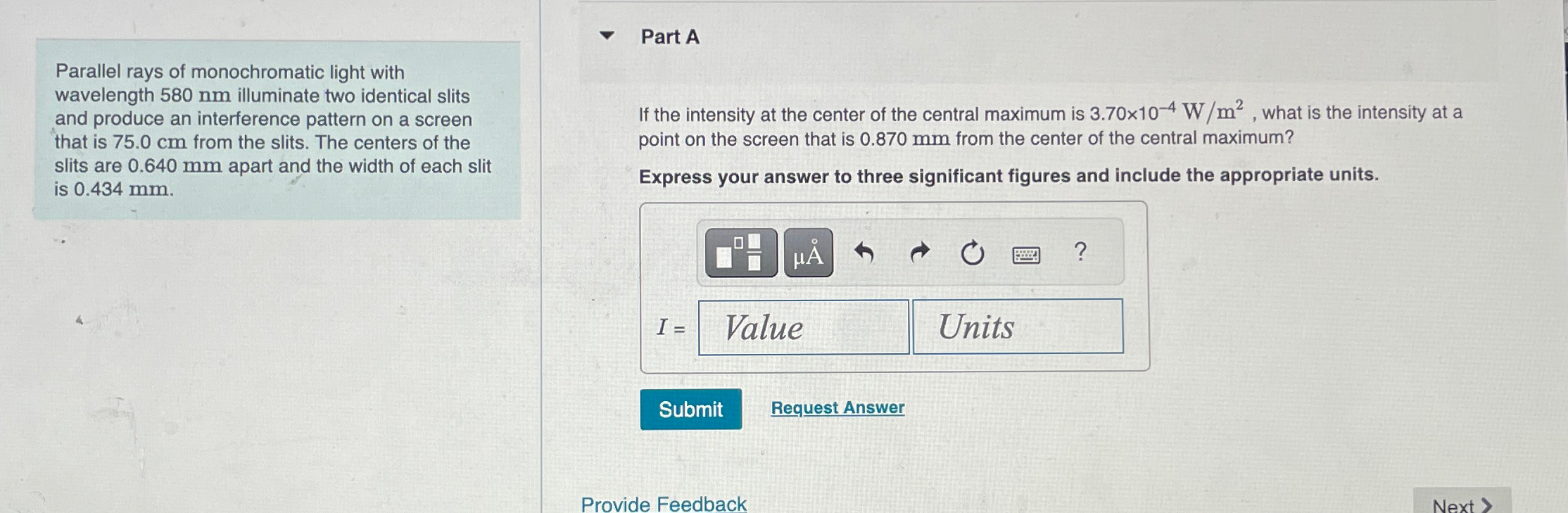 Solved Parallel rays of monochromatic light with wavelength | Chegg.com