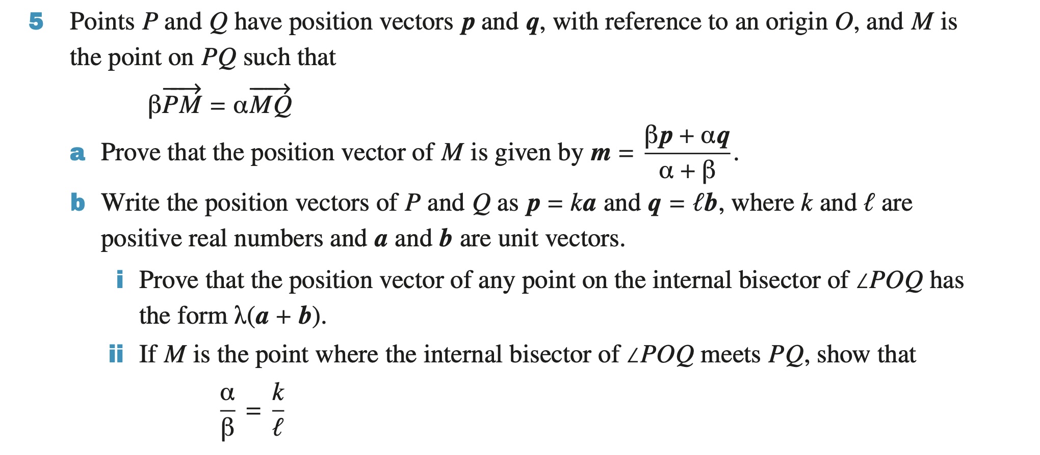 Solved 5 ﻿Points P ﻿and Q ﻿have position vectors p ﻿and q, | Chegg.com