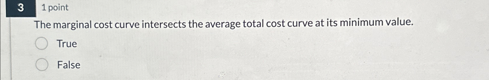 Solved 3 1 ﻿pointThe marginal cost curve intersects the | Chegg.com