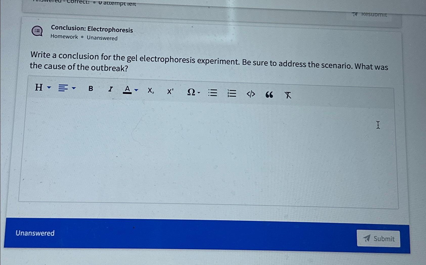 Solved Conclusion: ElectrophoresisHomework * | Chegg.com
