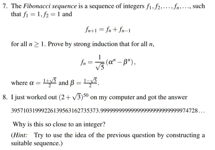 Solved 7. The Fibonacci sequence is a sequence of integers | Chegg.com