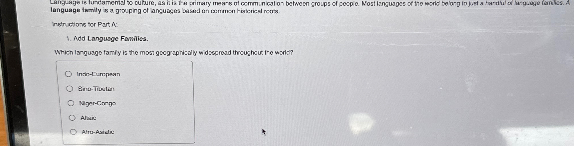 Solved Language is fundamental to culture, as it is the | Chegg.com