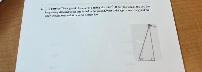 Solved 2. ( 10 points) The angle of elevation of a flying | Chegg.com