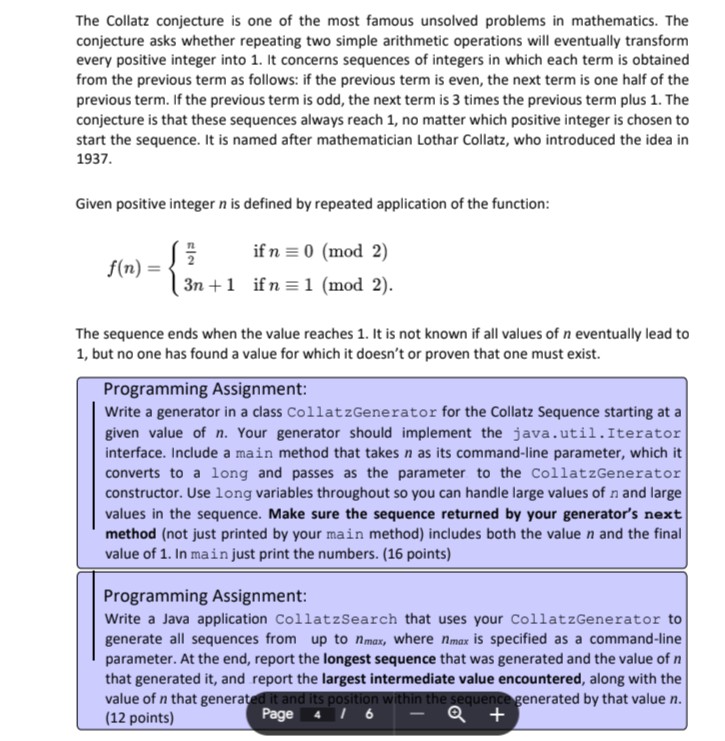 Solved The Collatz conjecture is one of the most famous | Chegg.com