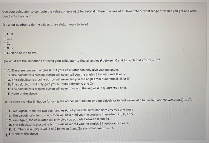 Solved Use your calculator to compute the values of | Chegg.com