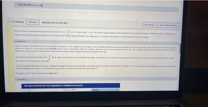 Solved (a) Belore using the module to graph F(x)=∫−2xf(f) | Chegg.com