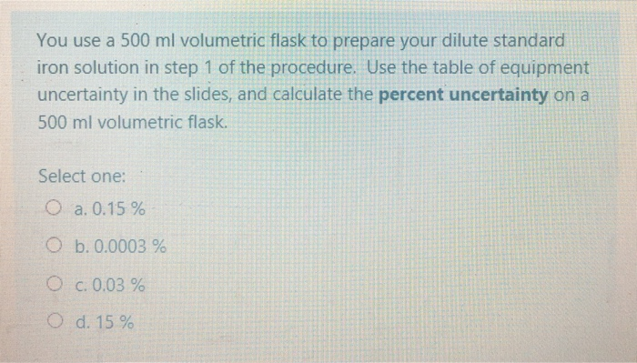 Solved You use a 25 ml pipette to prepare your dilute | Chegg.com