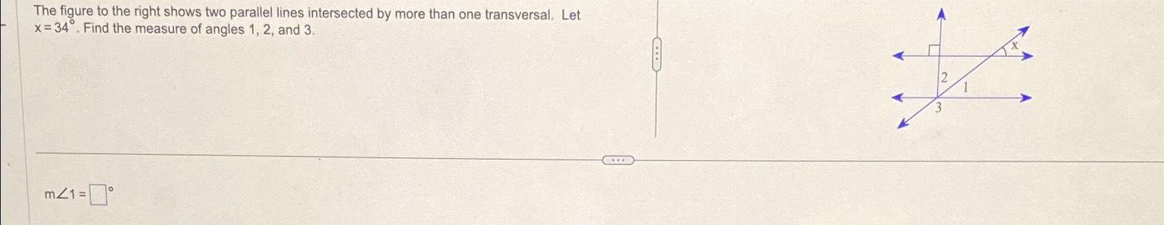 Solved The figure to the right shows two parallel lines | Chegg.com