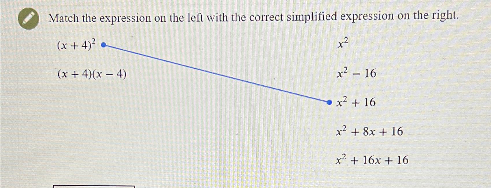 Solved Match the expression on the left with the correct | Chegg.com