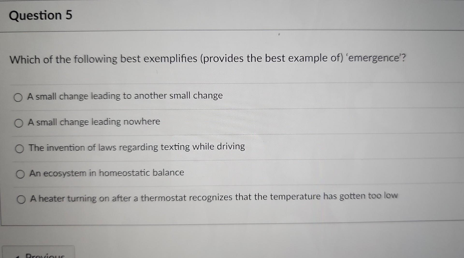 Which of the following best exemplifies (provides the | Chegg.com