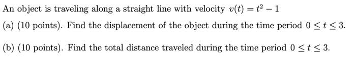 Solved An object is traveling along a straight line with | Chegg.com